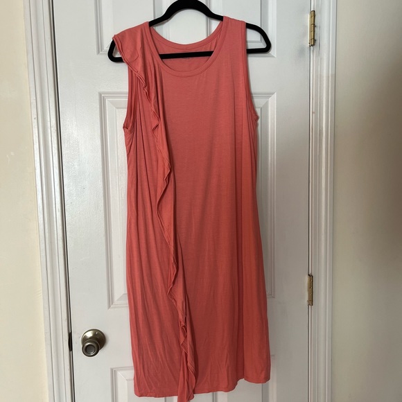 Three Dots | Dresses | Coral Pink Stretchy Three Dots Dress | Poshmark